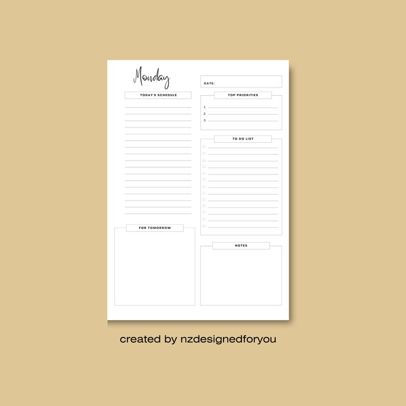 Weekly Printable Planner, Printable to Do List, Minimal Weekly Schedule ...
