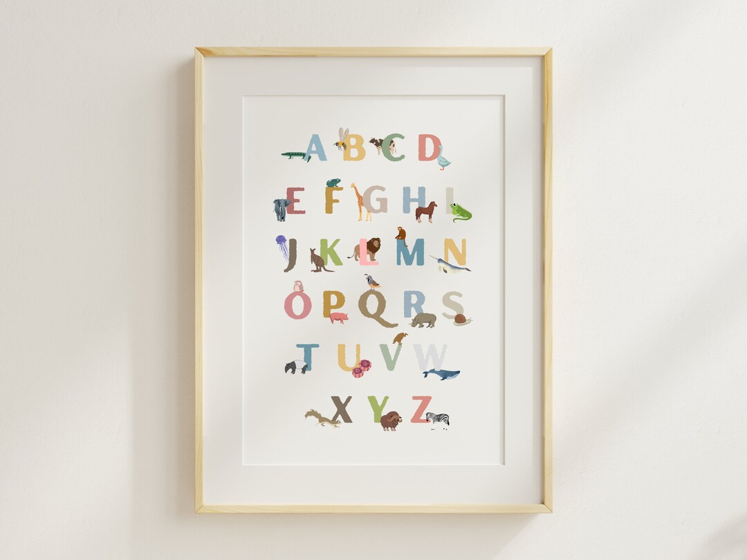 Animal Alphabet Poster Instant Download. Education - Etsy
