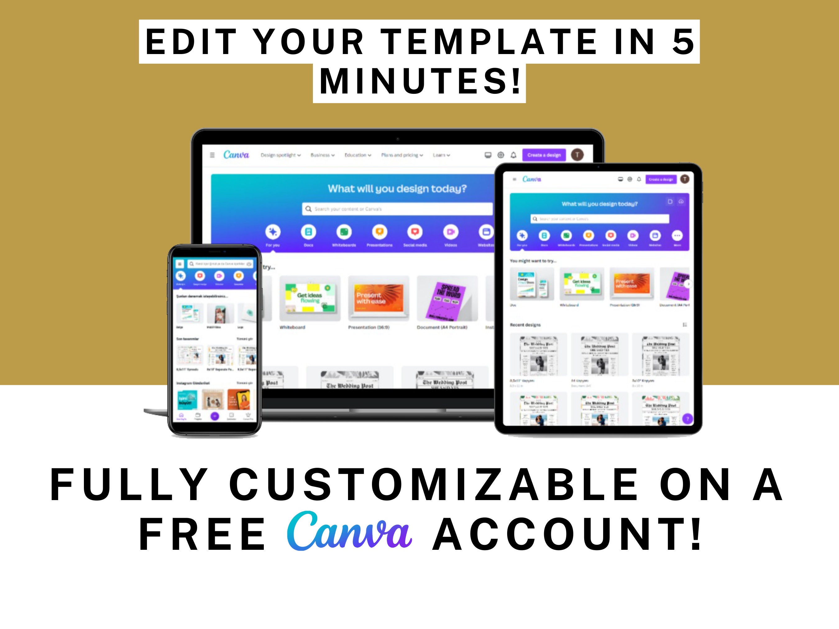 BELLE Printable Wedding Table Menu Card Template, Black and Gold, Geometric Design, Menu Card ...