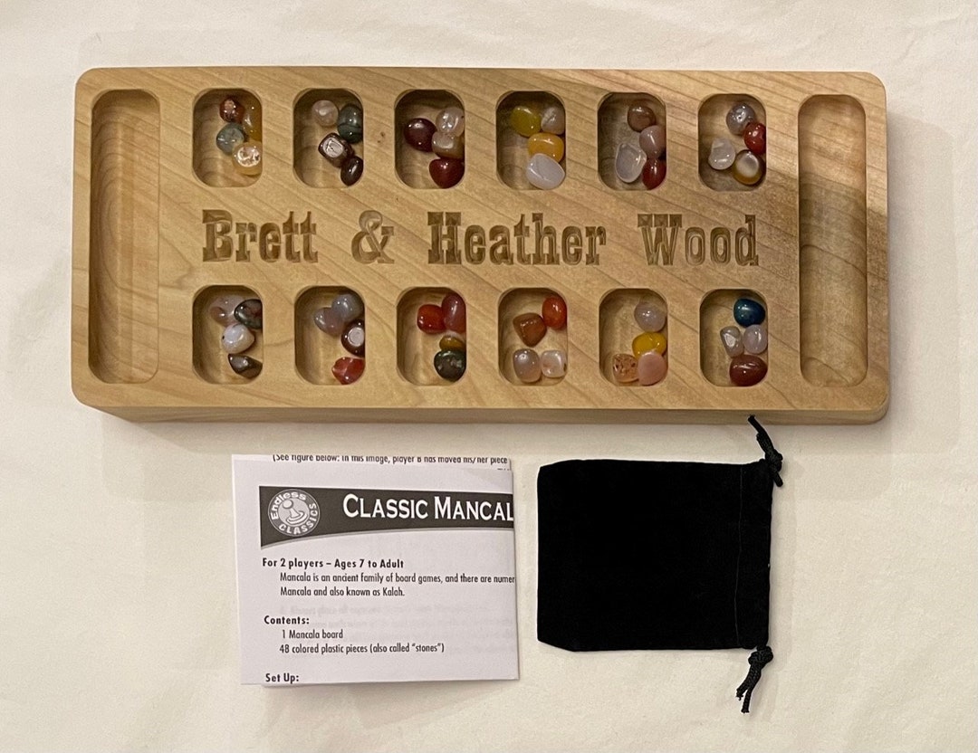 Mancala - African Stone Game Board Made to Order and Can Be Customized ...