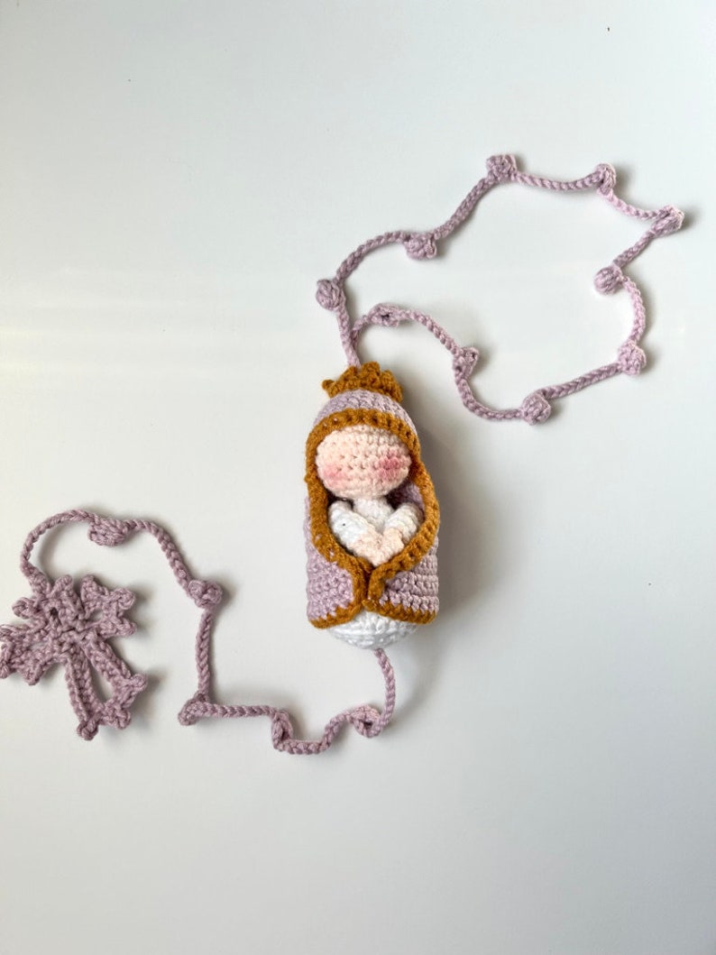Handmade Crochet Virgin Mary Our Lady of Guadalupe, Rosary, Virgencita ...