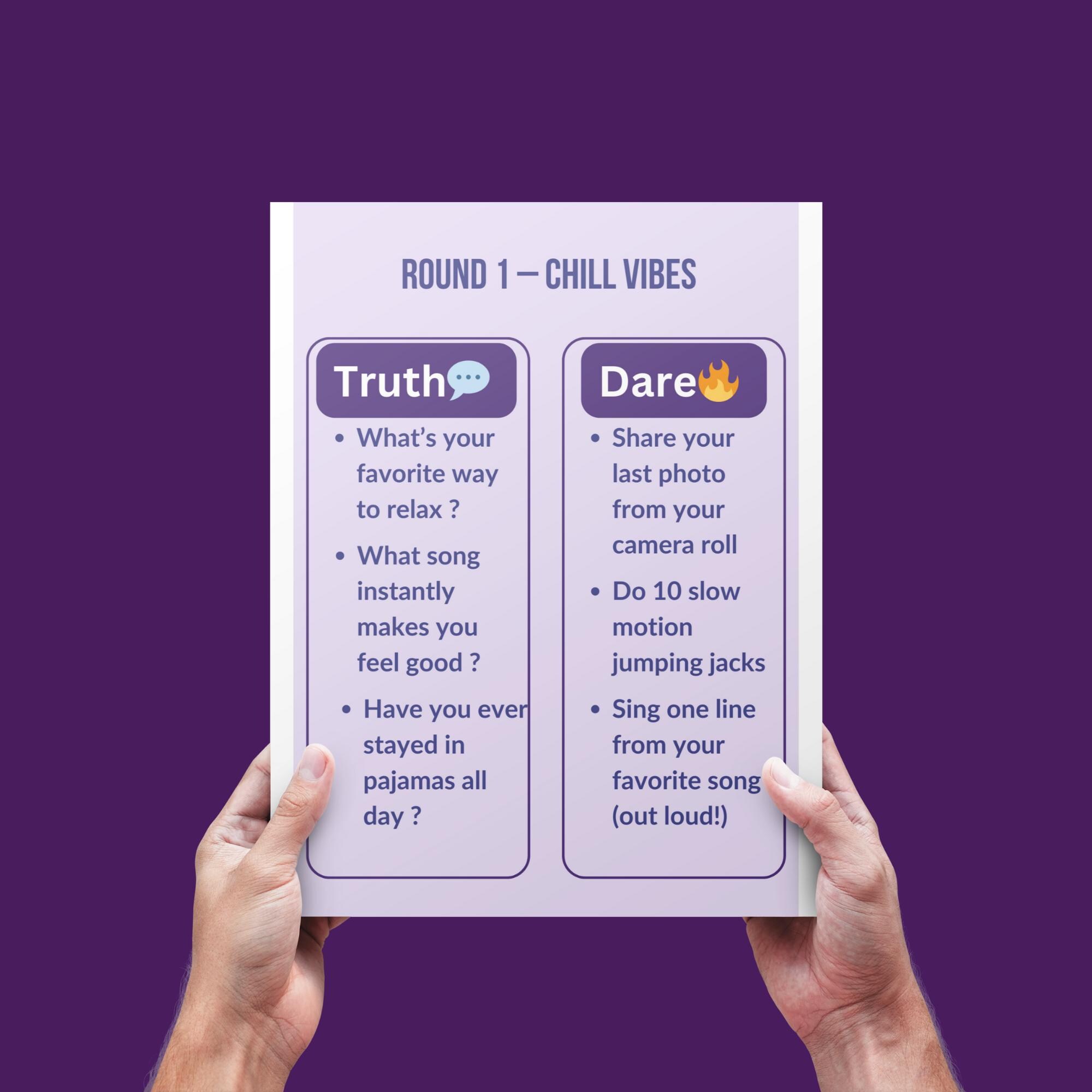 Truth or Dare Printable Party Game – Fun Icebreaker for Teens, Adults ...