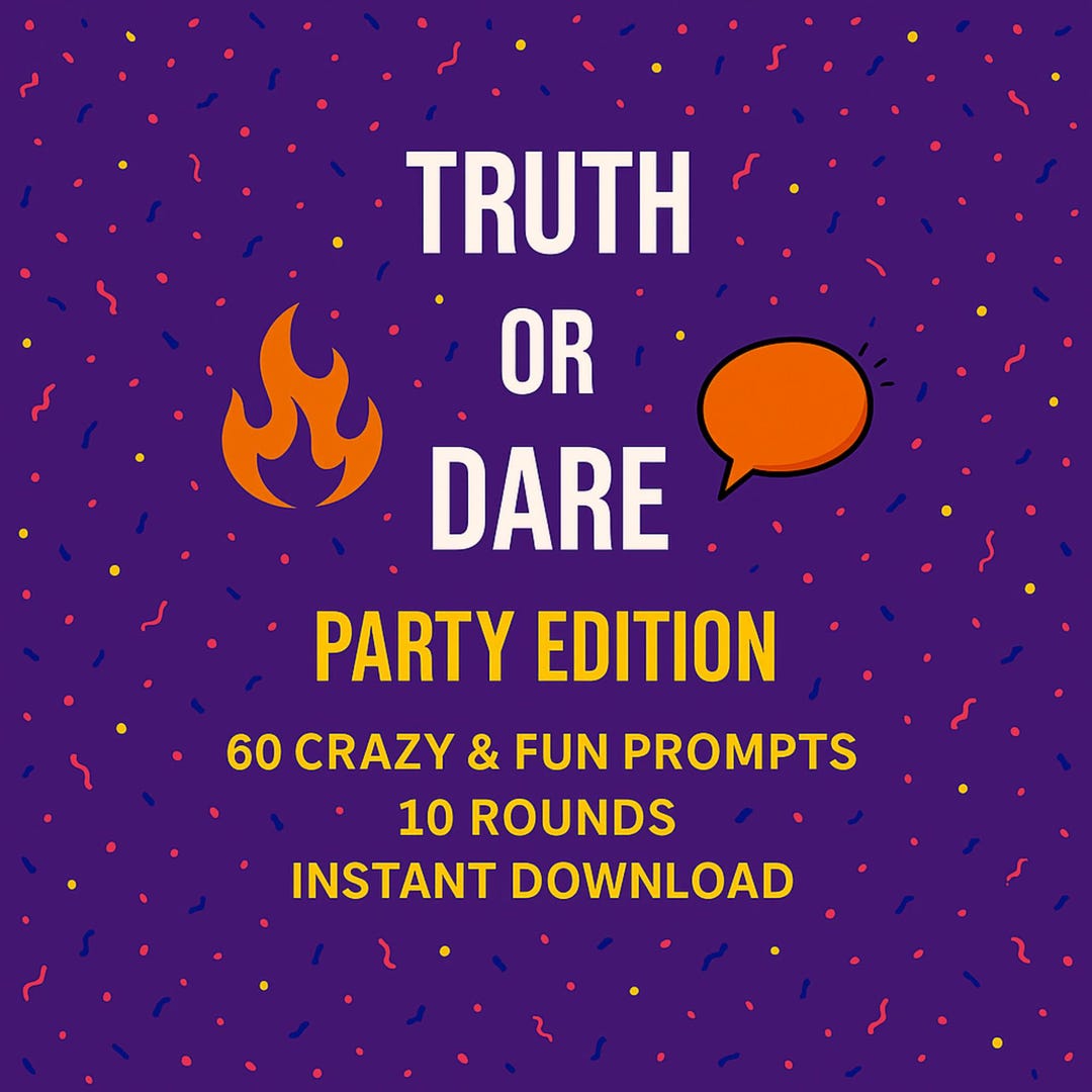Truth or Dare Printable Party Game – Fun Icebreaker for Teens, Adults ...