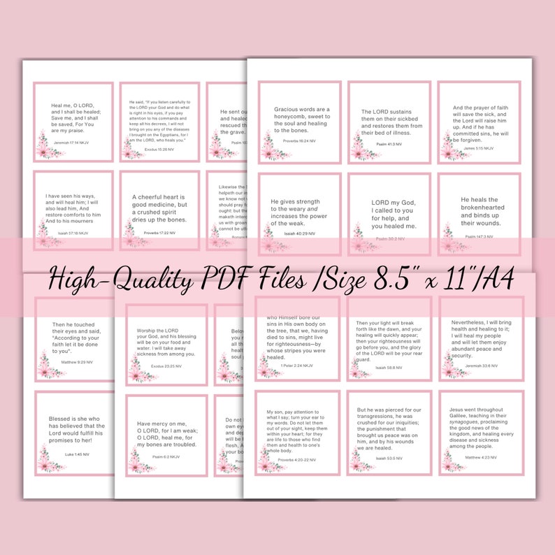 Printable Healing Scripture Cards Healing Bible Verse Cards Prayer ...