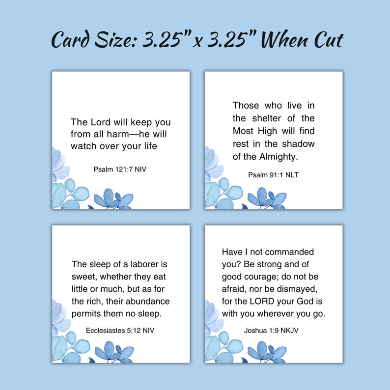 30 Printable Bedtime Scripture Cards | Nighttime Scripture Cards ...