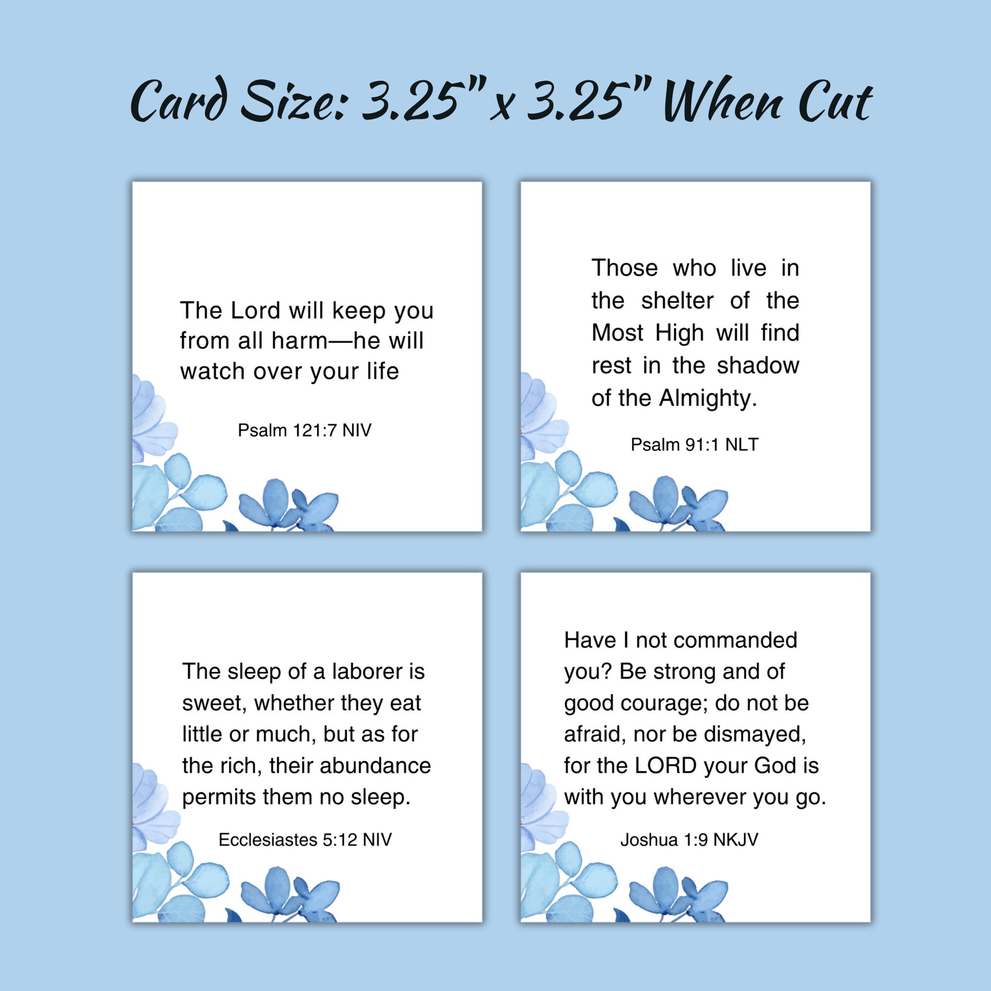30 Printable Bedtime Scripture Cards | Nighttime Scripture Cards ...