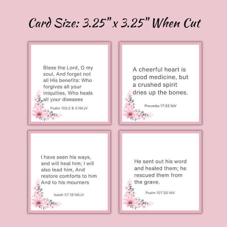 30 Healing Scripture Cards| Printable Scripture Cards | Healing Bible ...