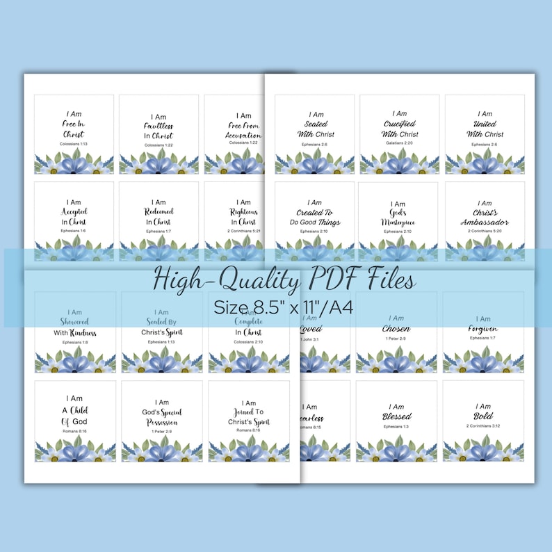 Identity in Christ Affirmation Cards| Printable Scripture Cards | I Am ...