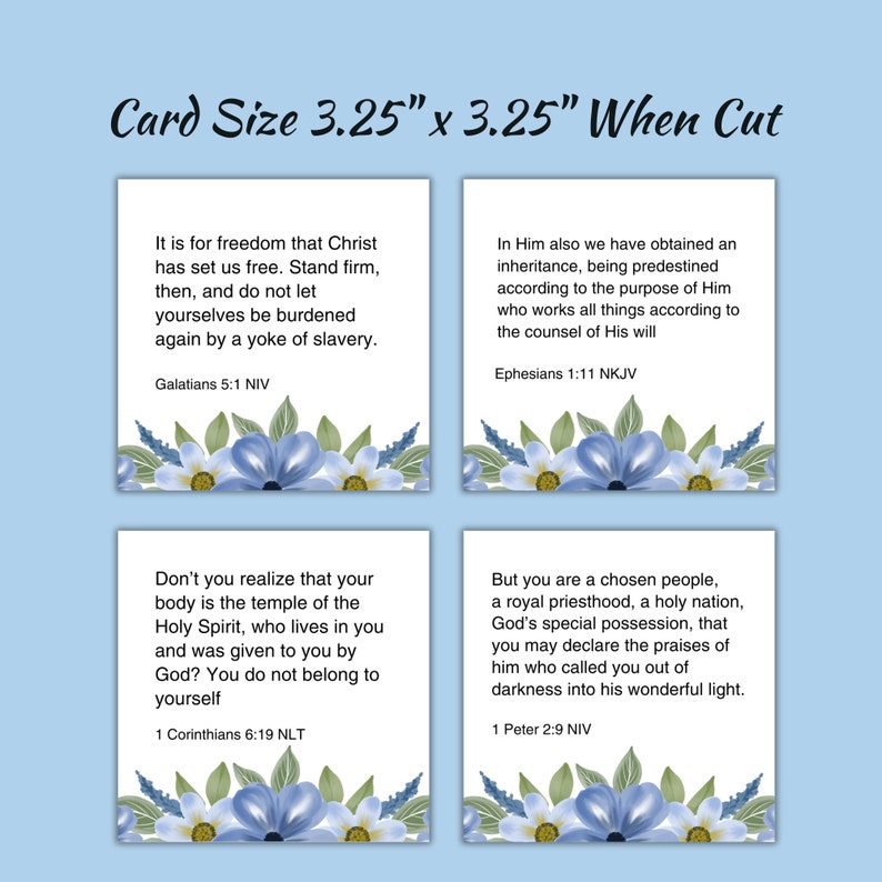 30 Identity in Christ Scripture Cards | Printable Bible Verse Cards ...