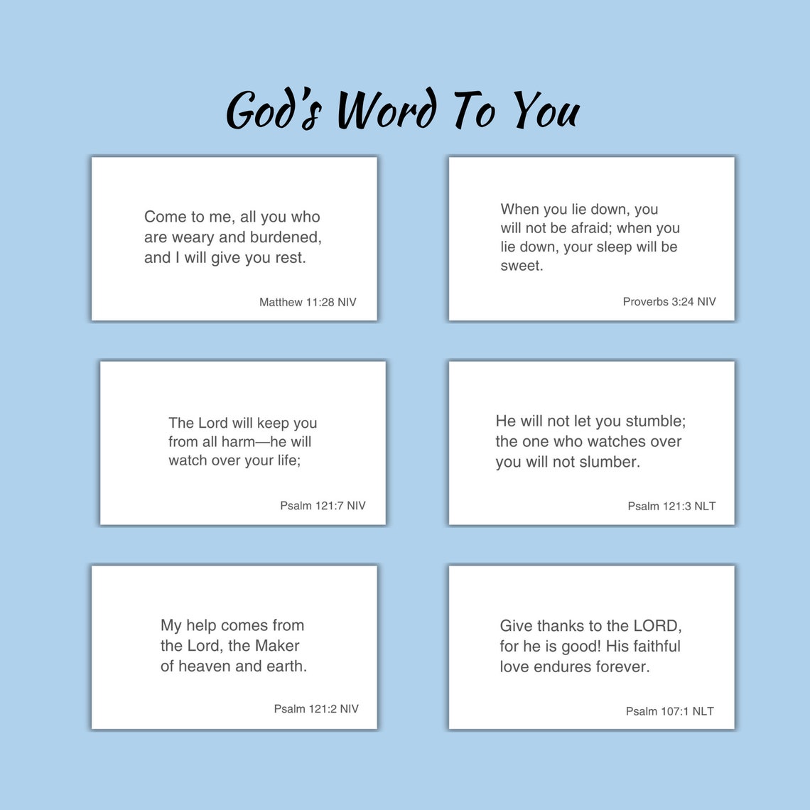 30 Printable Bedtime Scripture Cards | Minimalist Scripture Cards ...