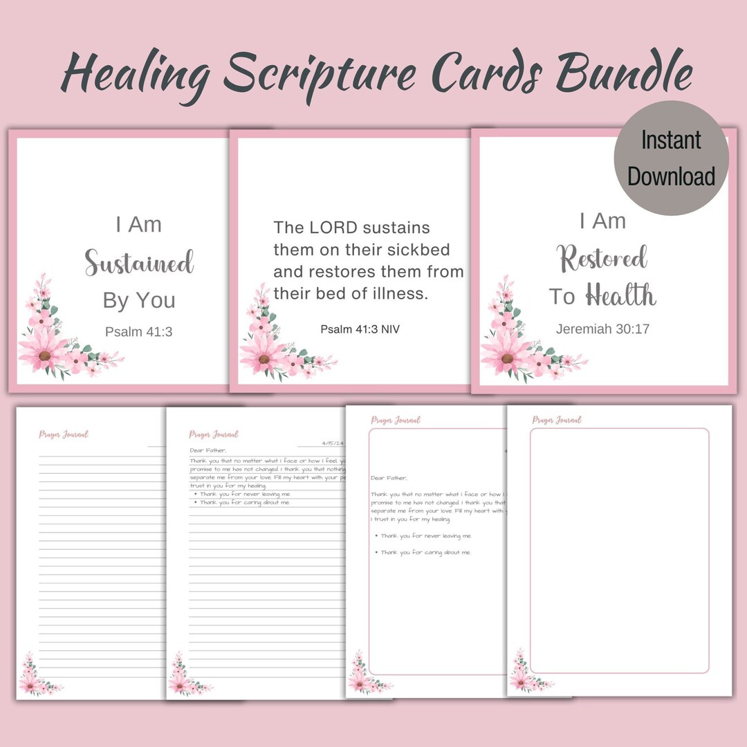 Printable Healing Scripture Cards| Healing Bible Verse Cards| Prayer ...