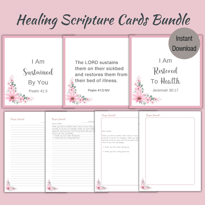 Printable Healing Scripture Cards| Healing Bible Verse Cards| Prayer ...