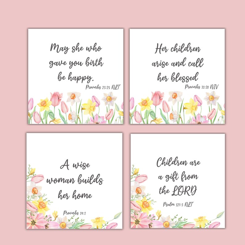 12 Printable Mothers Day Scripture Cards | Mothers Day Bible Verse ...
