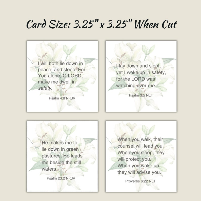 30 Printable Nighttime Bible Verse Cards Bedtime Scripture Cards Before ...