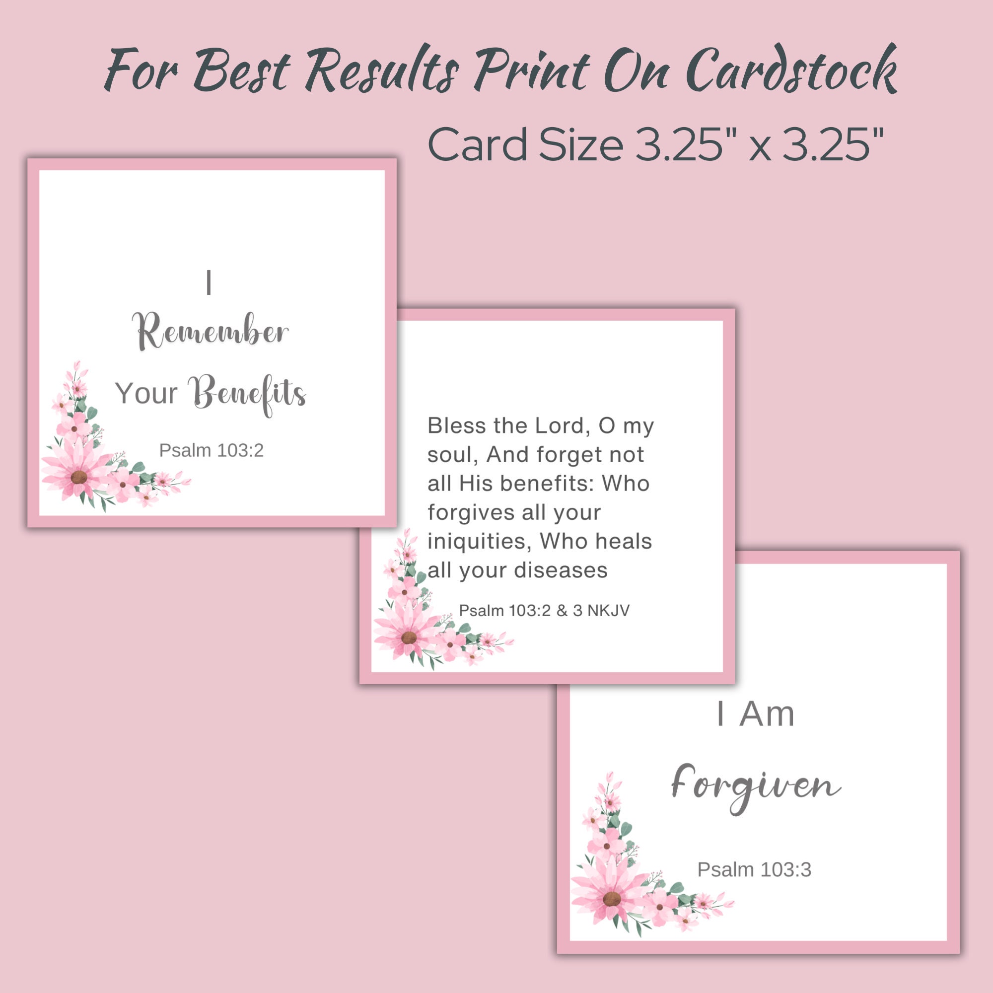 Printable Healing Scripture Cards| Healing Bible Verse Cards| Prayer ...