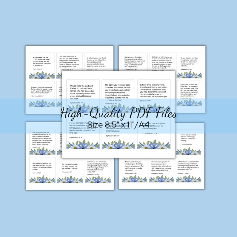 30 Identity in Christ Scripture Cards | Printable Bible Verse Cards ...