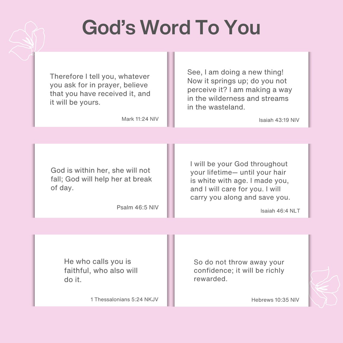 30 Encouragement Scripture Cards Printable Minimalist Bible Verse Cards ...