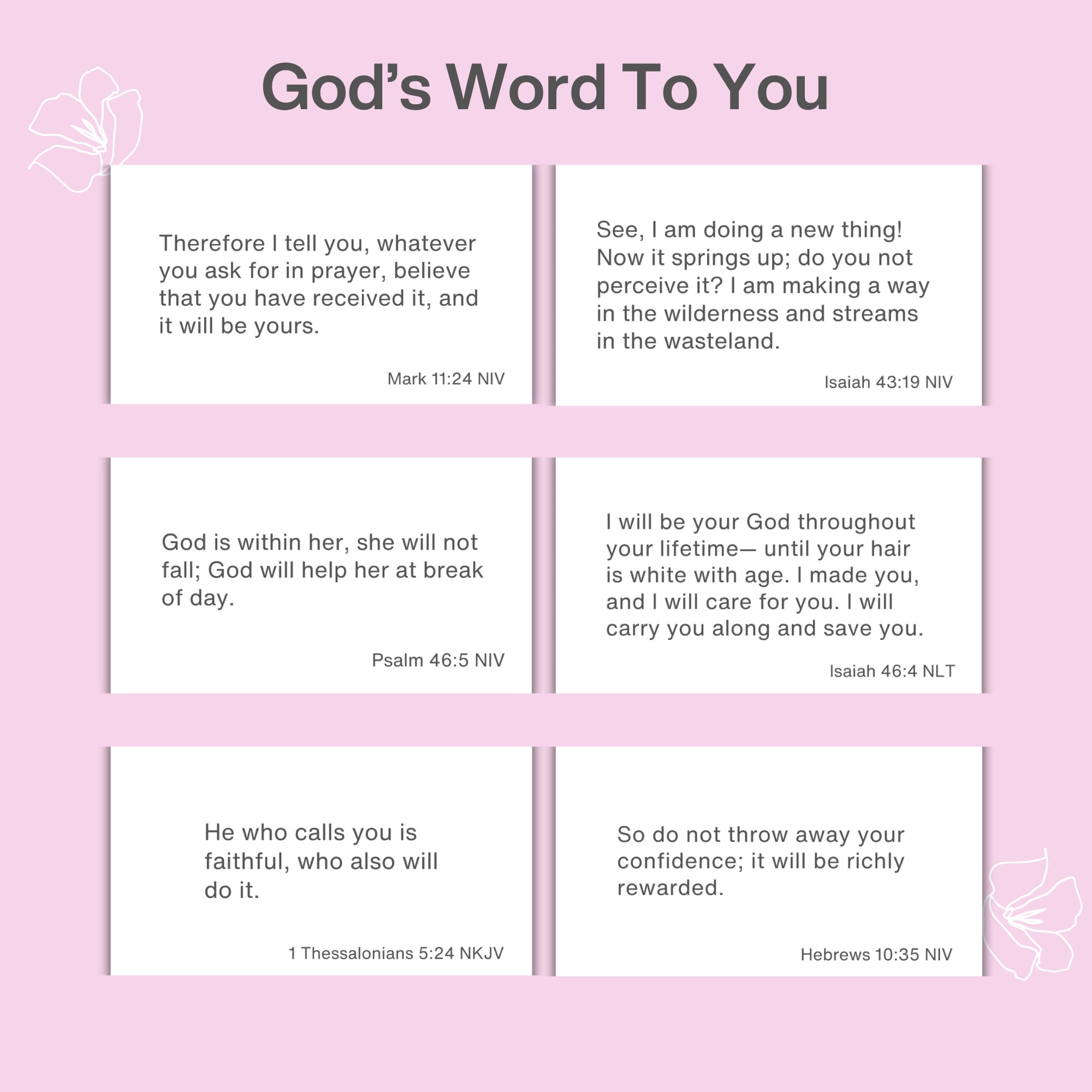 30 Encouragement Scripture Cards | Printable | Minimalist Bible Verse ...