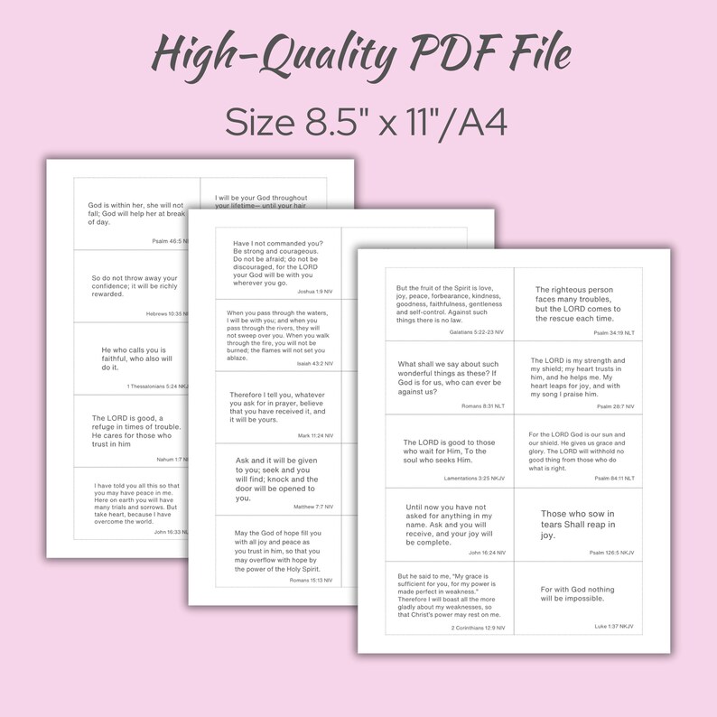 30 Encouragement Scripture Cards | Printable | Minimalist Bible Verse ...