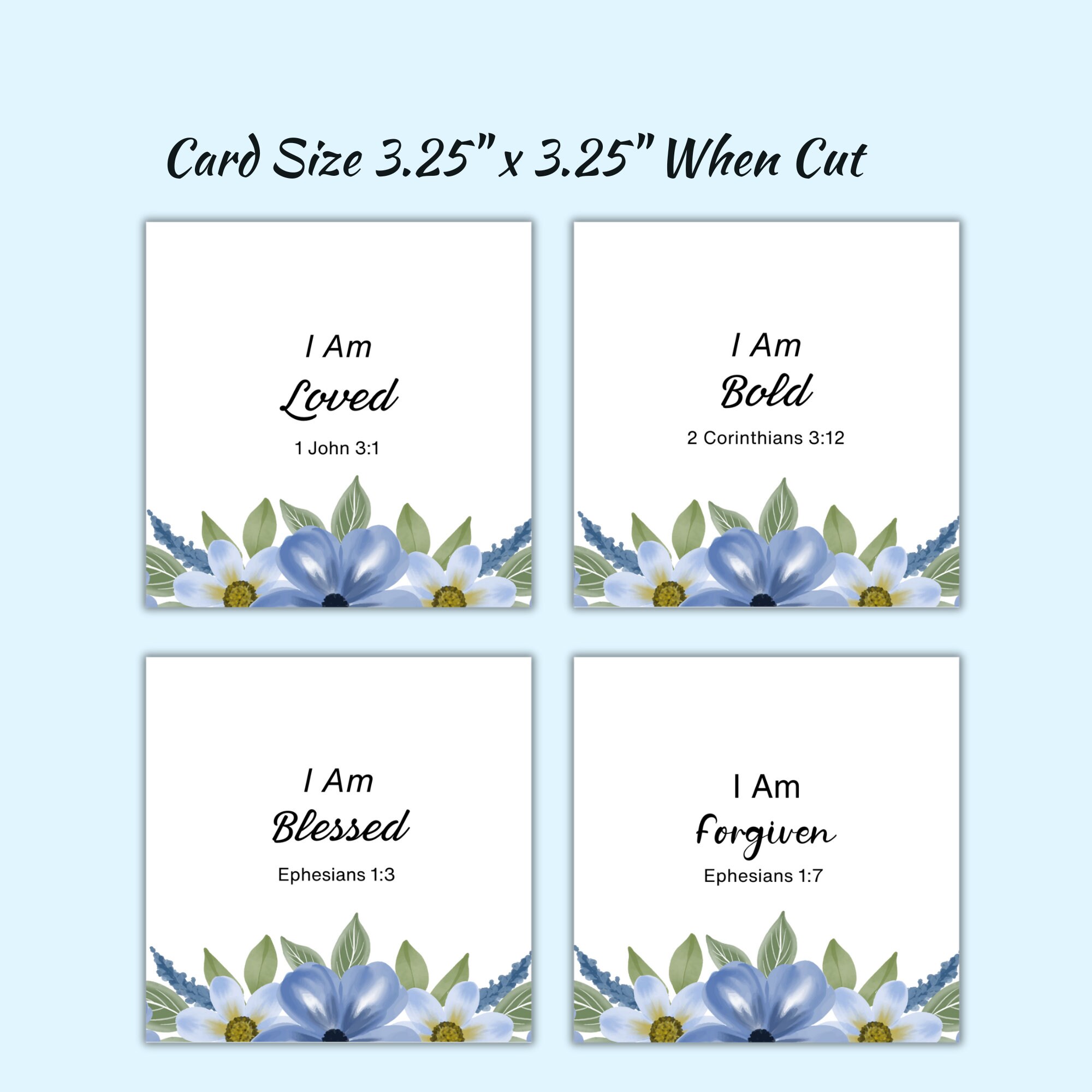 Identity in Christ Affirmation Cards Printable Scripture Cards I Am ...
