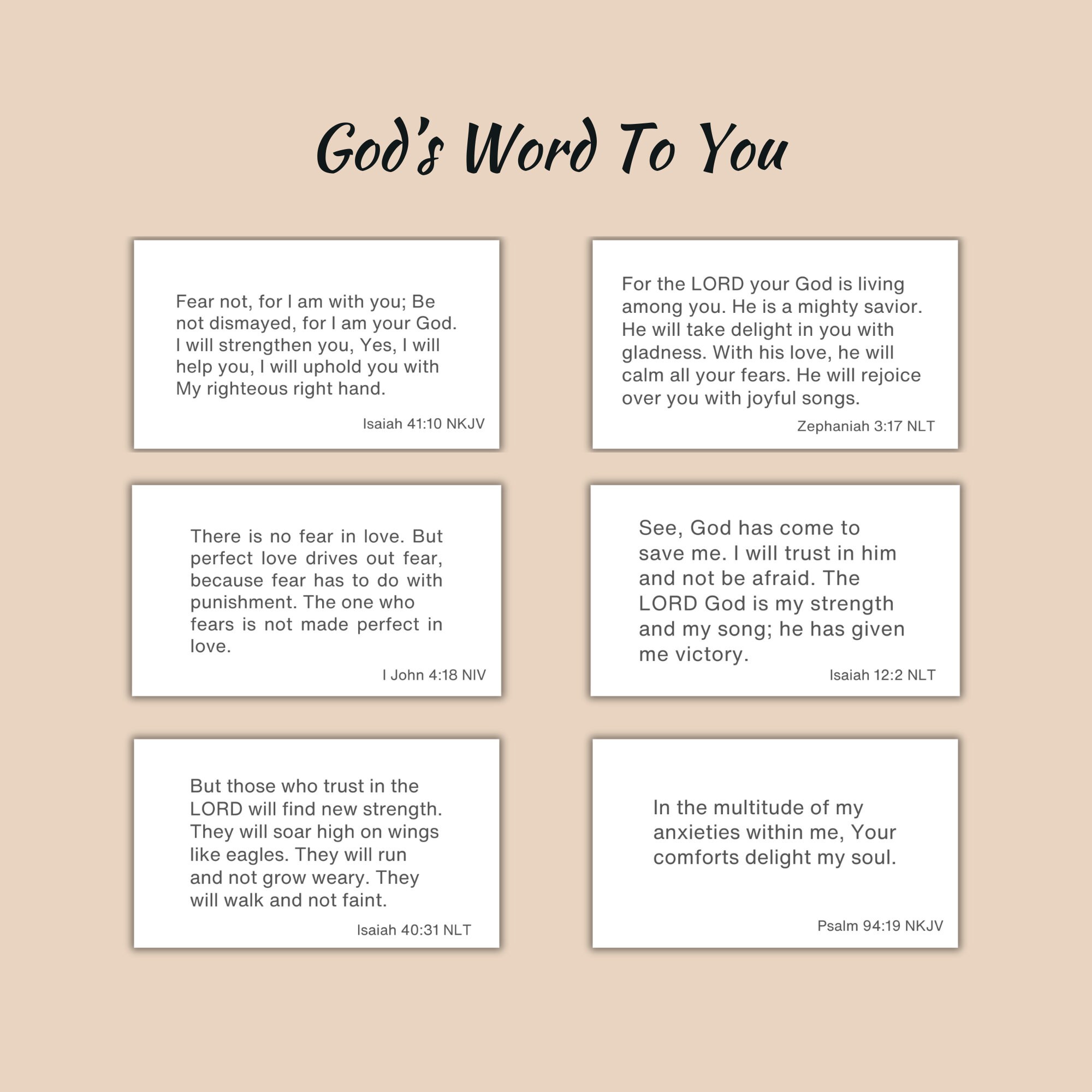 30 Printable Scripture Cards for Anxiety Minimalist Bible Verse Cards ...
