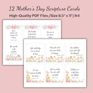 12 Printable Mothers Day Scripture Cards | Mothers Day Bible Verse ...
