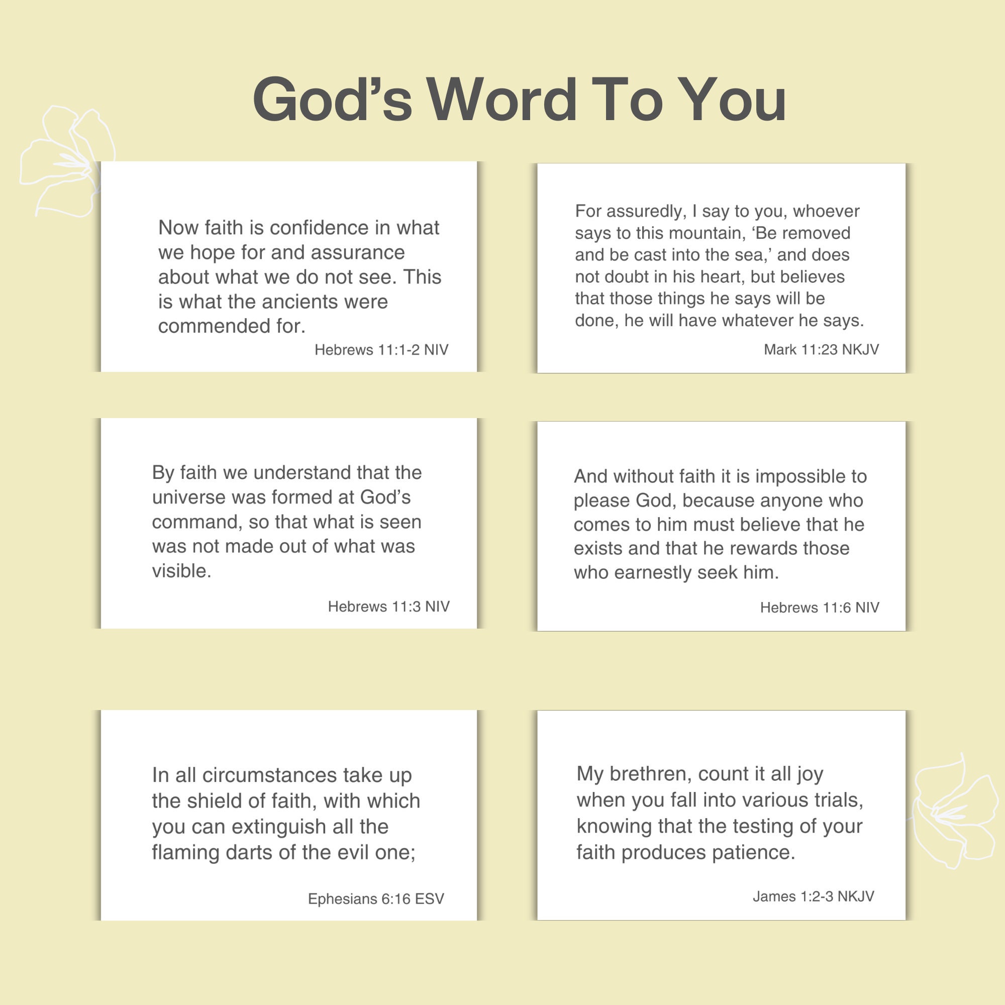 30 Printable Scripture Cards to Grow Your Faith| Minimalist| Bible ...