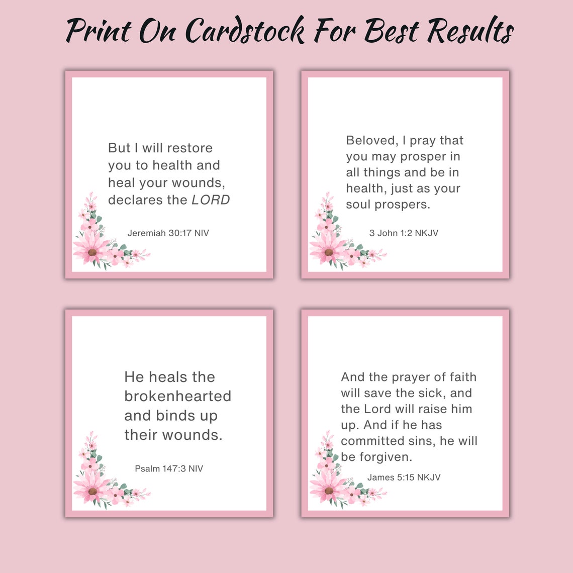 30 Healing Scripture Cards| Printable Scripture Cards | Healing Bible ...