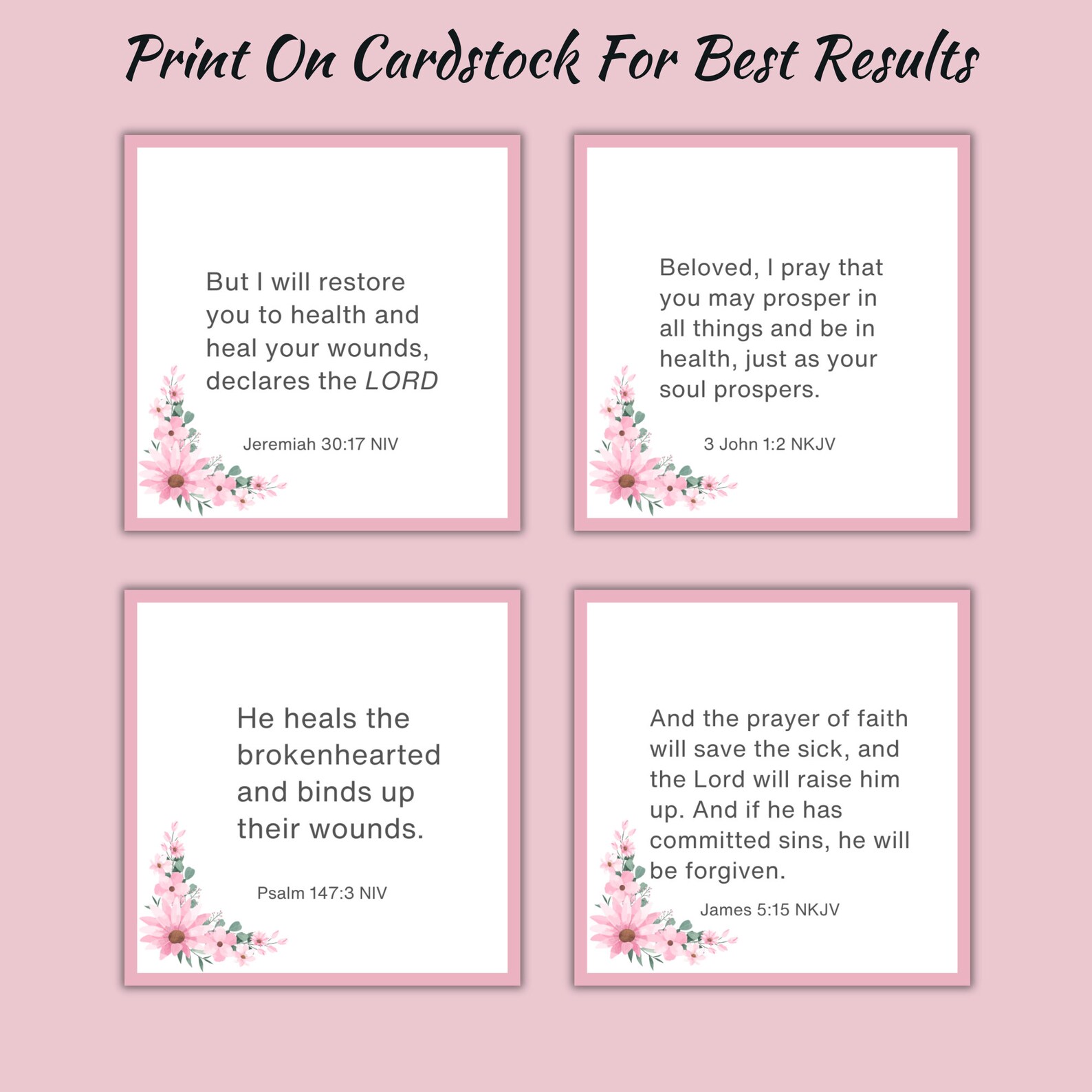 30 Healing Scripture Cards| Printable Scripture Cards | Healing Bible ...