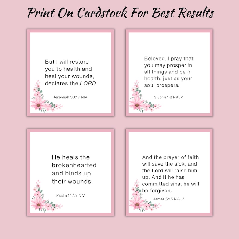 30 Healing Scripture Cards| Printable Scripture Cards | Healing Bible ...