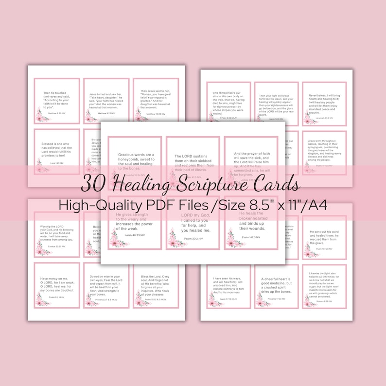30 Healing Scripture Cards| Printable Scripture Cards | Healing Bible ...