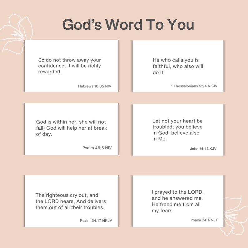 30 Anxiety Relief Scripture Cards| Bible Verse Cards| Printable ...