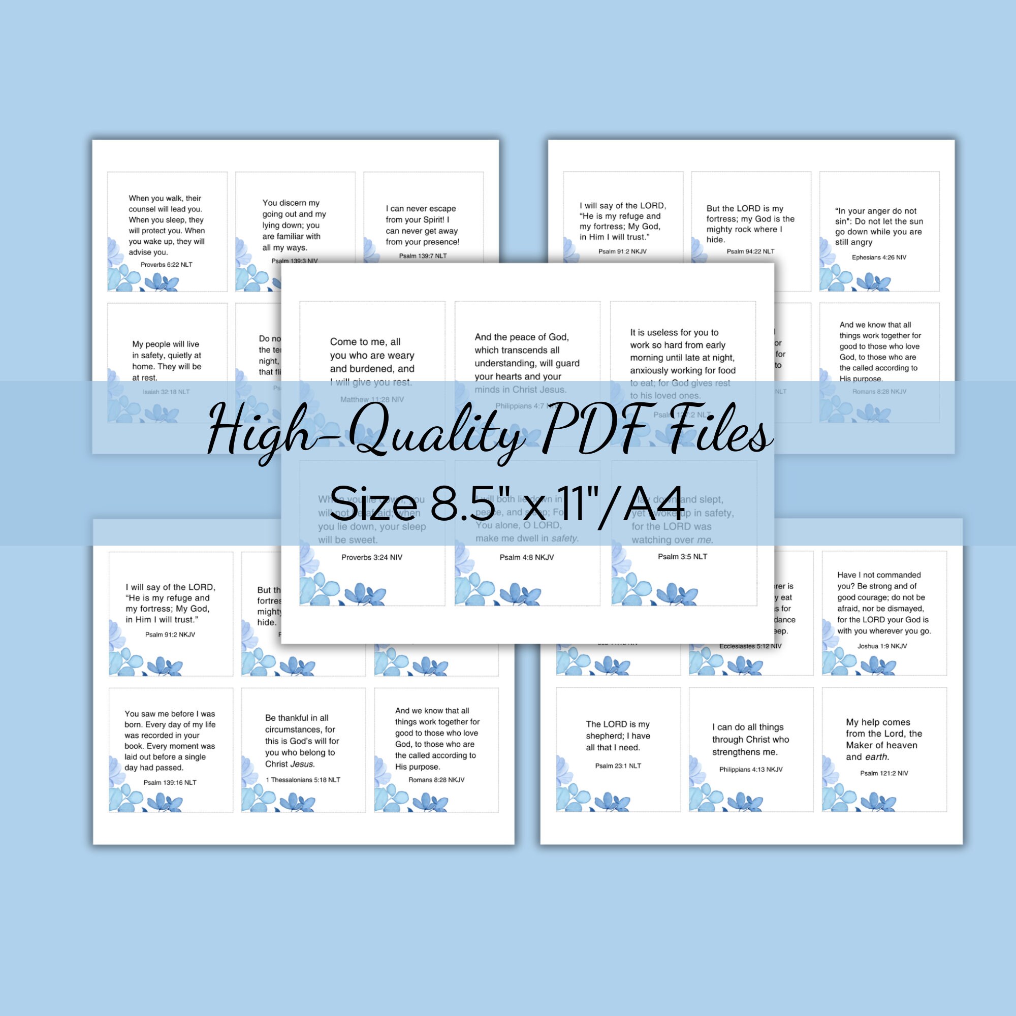 30 Printable Bedtime Scripture Cards | Nighttime Scripture Cards ...