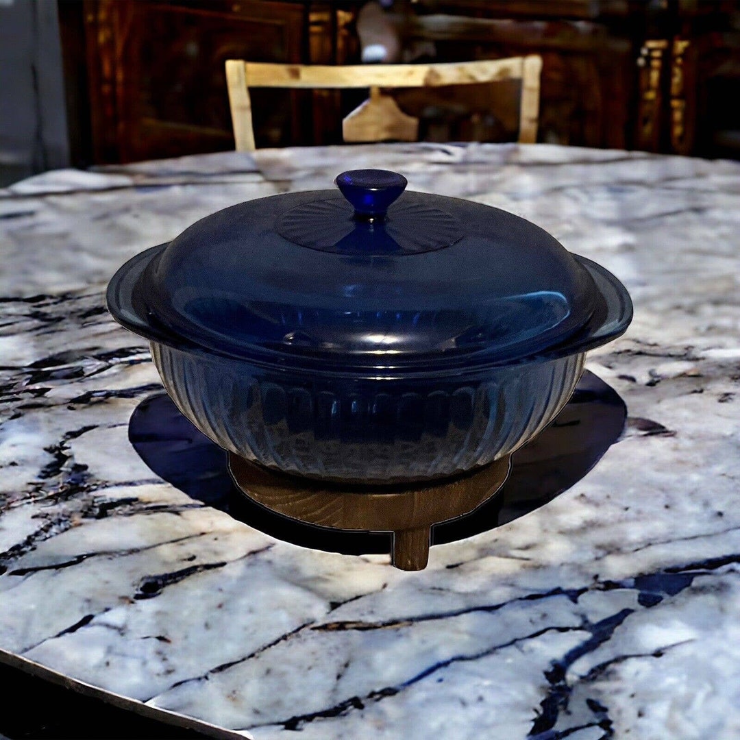 Vintage Cobalt Blue Pyrex Round Covered Casserole Dish 2 Qt. - Etsy