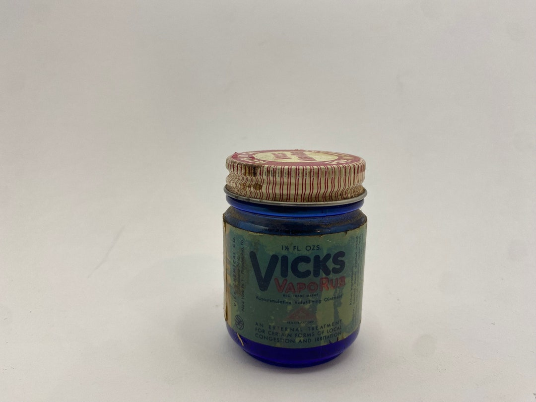 Vintage 1950's Cobalt Blue Vicks Vapo Rub Bottle 1 1/2 Oz - Etsy