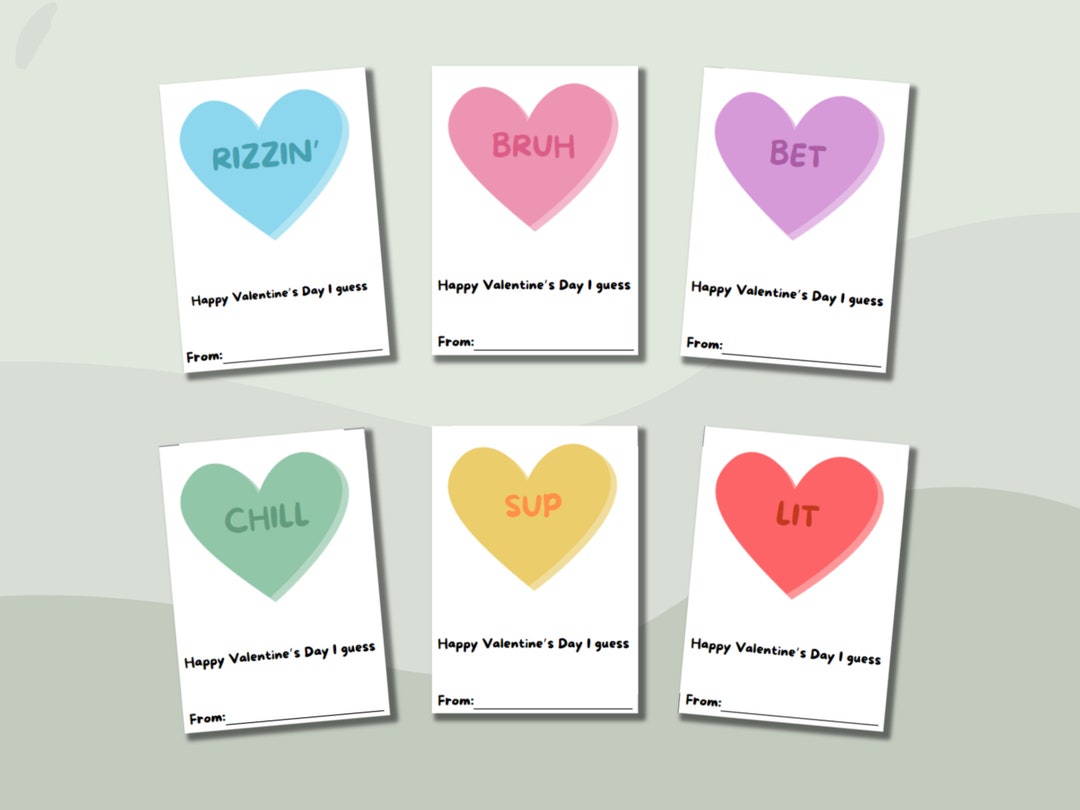Bruh Valentine, Classroom Valentines Card, Boys Funny Valentine, Tween ...