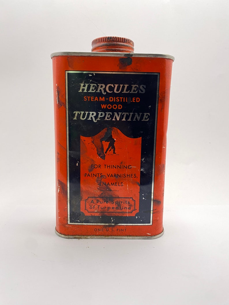 Authentic Vintage Hercules Steam Distilled Wood Turpentine Tin - Etsy