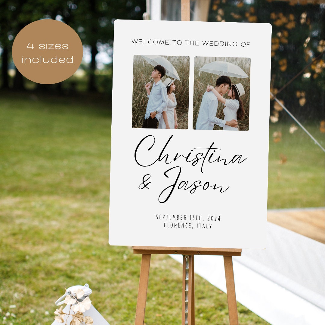 Photo Wedding Welcome Sign Template, Fully Editable With Canva, Instant ...