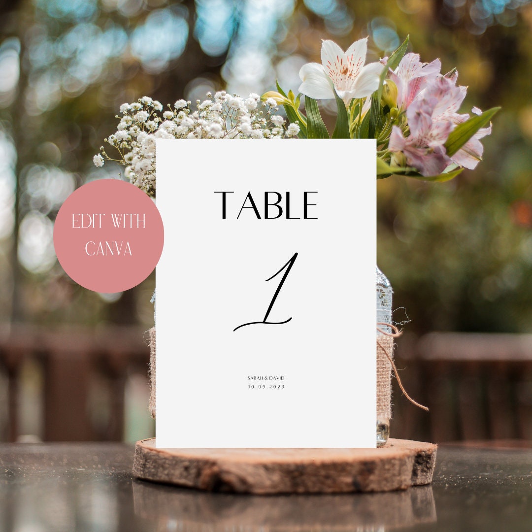 Plantilla de Números de Mesa Minimalista / Números 1-40 / - Etsy España