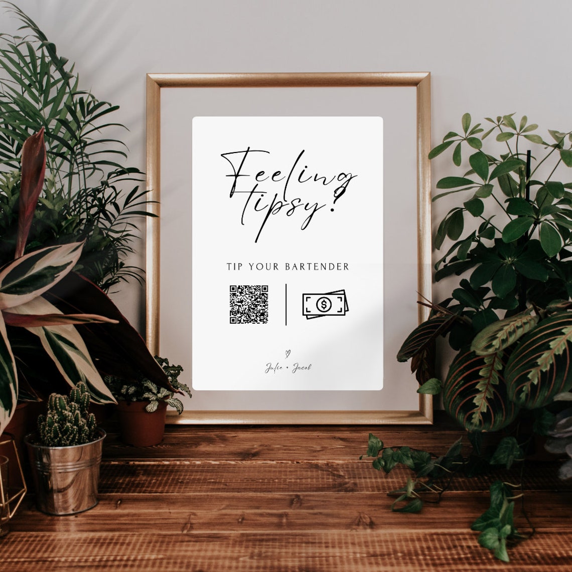 Feeling Tipsy Sign Template INSTANT DOWNLOAD Bartender Tip Sign Modern ...