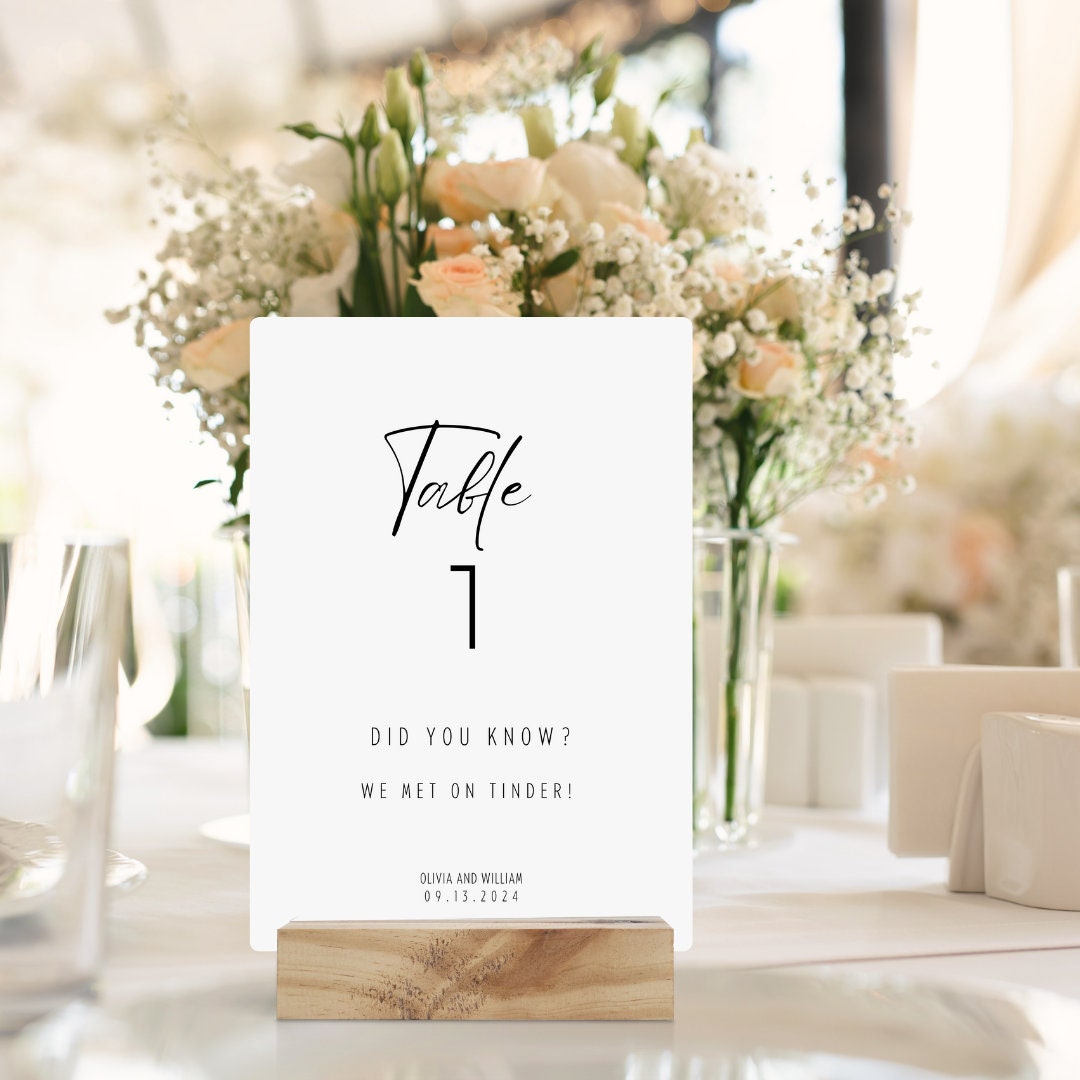 Fun Facts Table Numbers Template (4x6 and 5x7), Table Wedding Decor ...