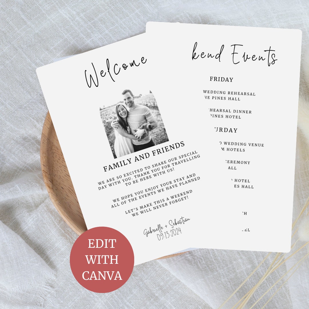 Photo Wedding Weekend Template INSTANT DOWNLOAD Wedding Invitation ...