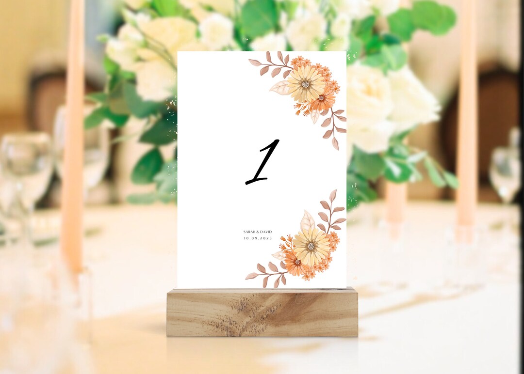 Boho Table Numbers 1-40 Template, INSTANT DOWNLOAD, Digital Wedding ...