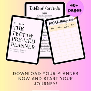 The Pretty Pre-med Planner | Digital Pre-med Planner | MCAT ...