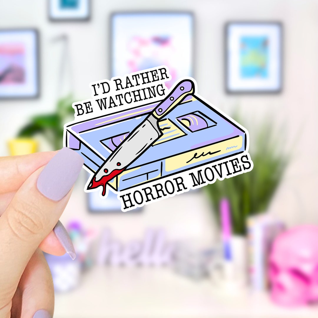 Horror Movie Lover Waterproof Sticker, Waterproof Sticker, Vinyl ...