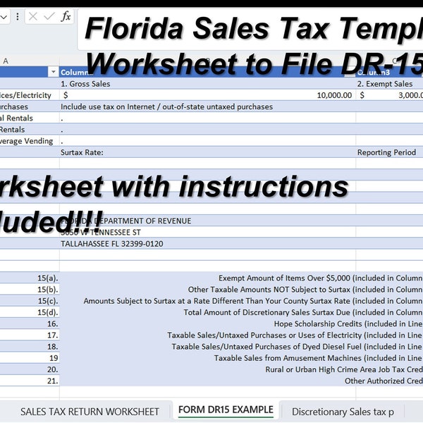 Excel Template Sales Tax - Etsy