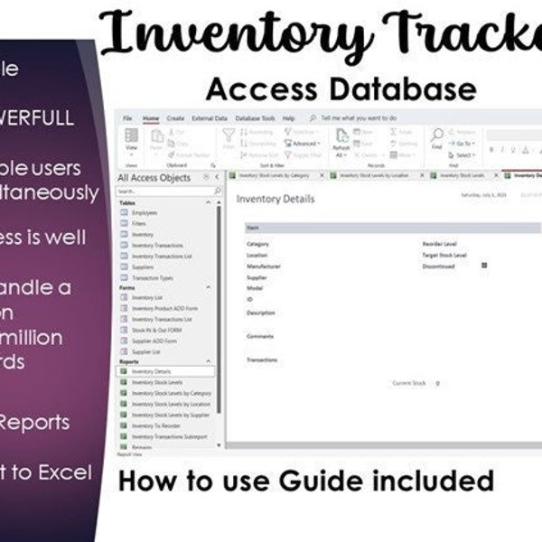 Microsoft Access Inventory Management Template - Etsy