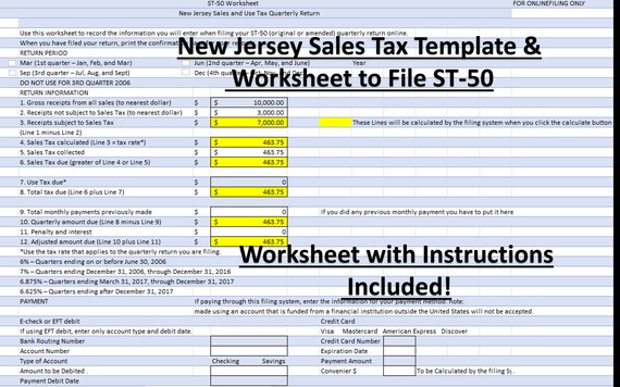 Sales Tax Worksheets