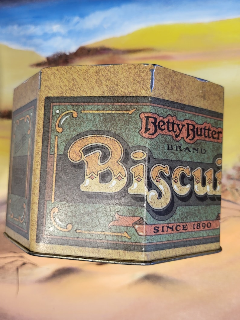 Vintage Tin-advertising/confectionery-betty Butter Brand Biscuits-green ...