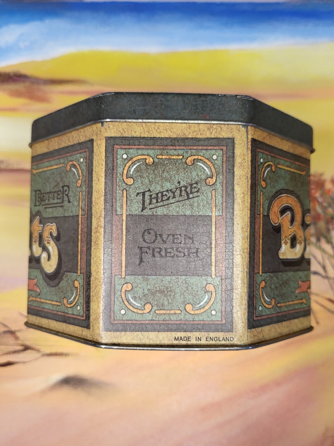 Vintage Tin-advertising/confectionery-betty Butter Brand Biscuits-green ...